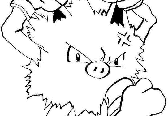 Dibujos para colorear de Pokémon | Mankey | Dibujos para cortar y colorear