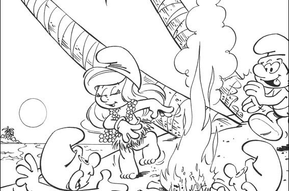 Dibujos para imprimir y pintar de Los Pitufos | Pitufina cariñosa ...