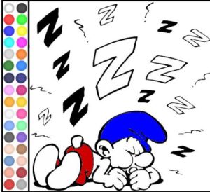 Dibujos para pintar online de Los Pitufos | Pitufo Dormilón | Dibujos ...